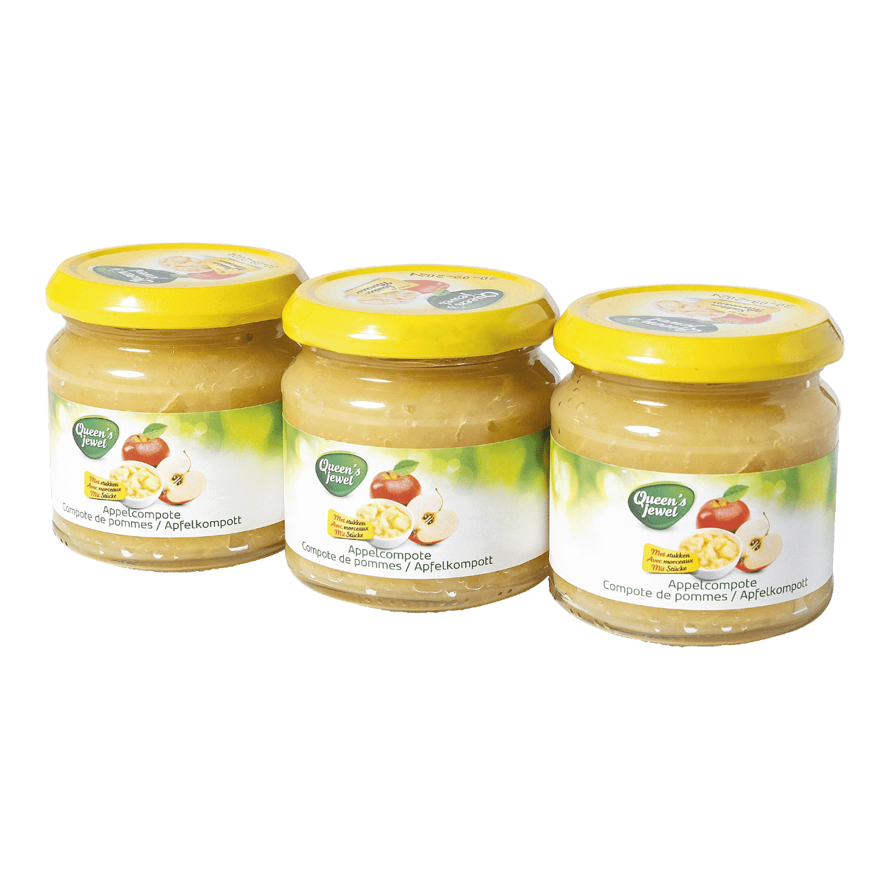 QUEEN'S JEWEL® Compote de pommes avec morceaux, pack de 3 bon marché ...