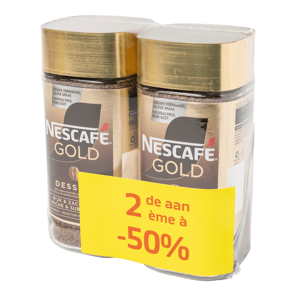 Cafe soluble dessert 2 pcs NESCAFE GOLD bon marche chez ALDI